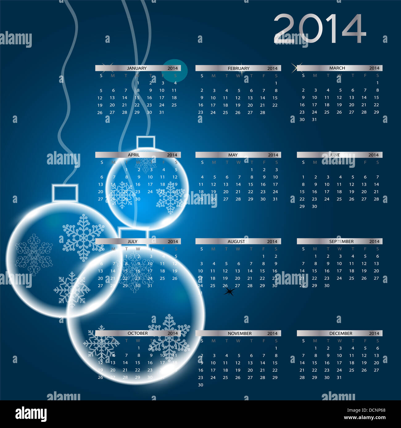 2014 new year calendar vector illustration Stock Photo - Alamy