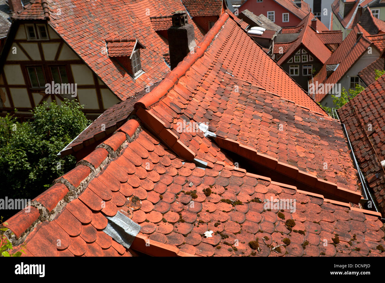 charming red roof of German houses Stock Photo - Alamy