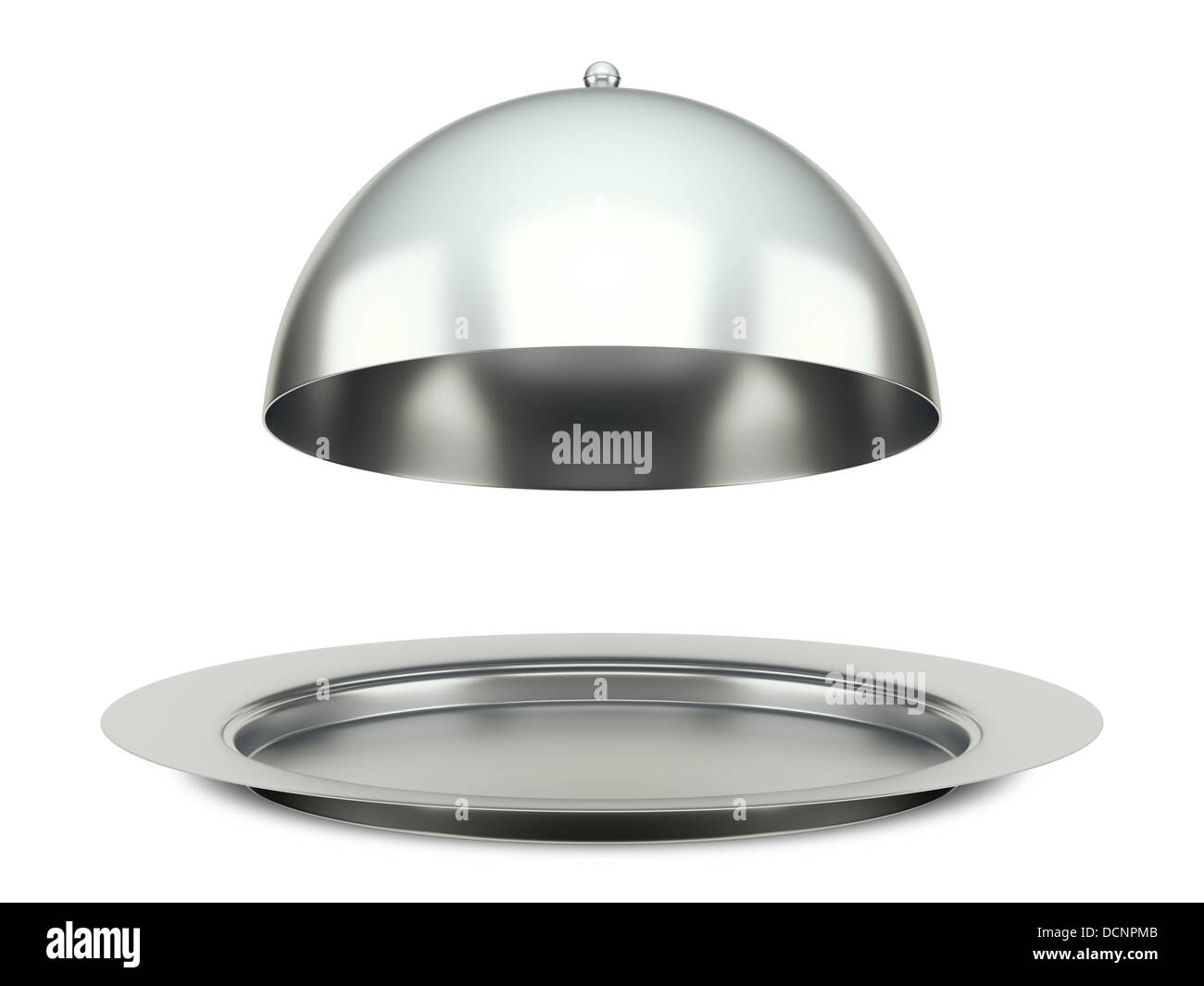 dining silver cloche platter Stock Photo - Alamy