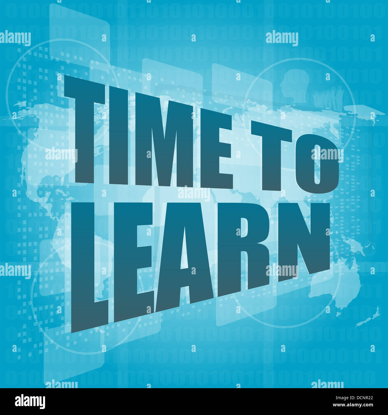 illustration of touch screen with time to learn words Stock Photo - Alamy