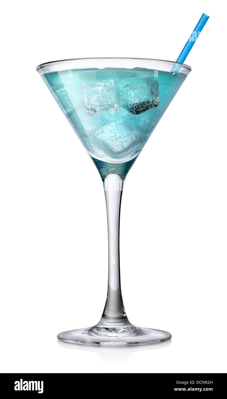 Blue cocktail in a high glass Stock Photo - Alamy