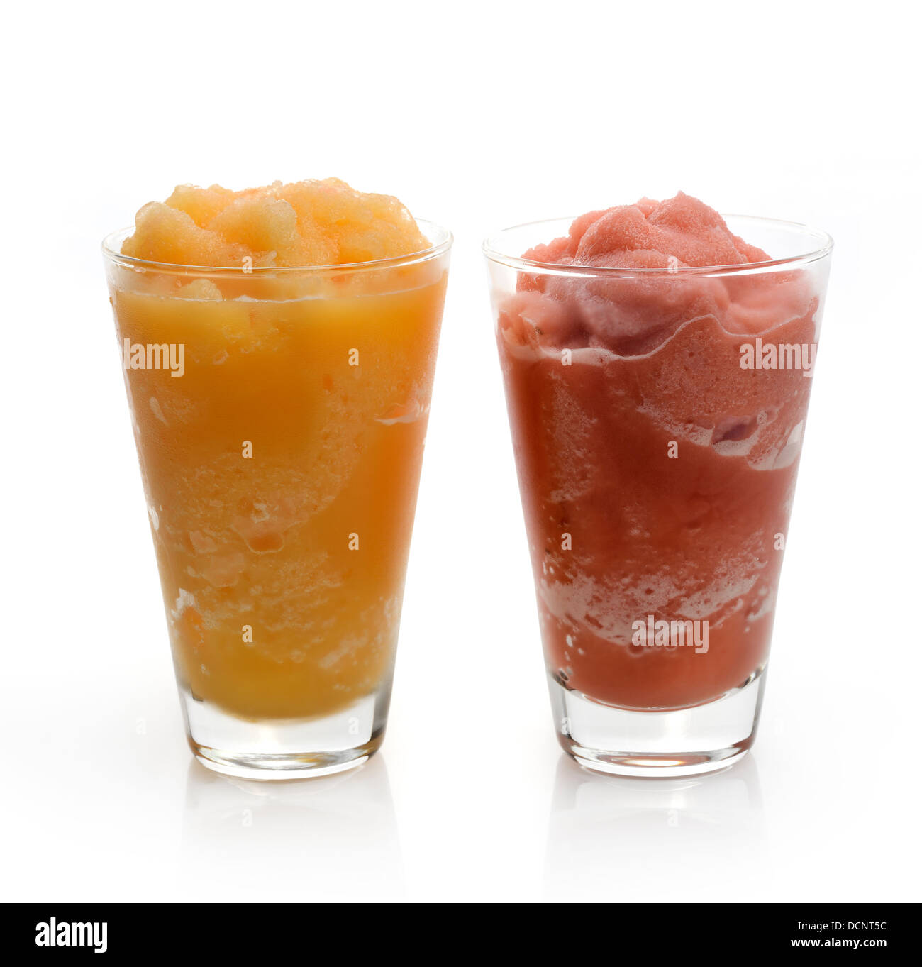 Orange And Raspberry Smoothies Stock Photo - Alamy