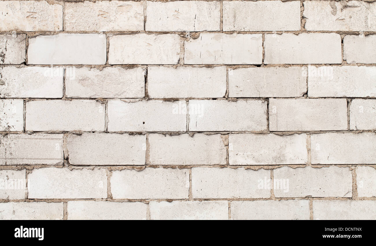 Wall of old white bricks Stock Photo - Alamy