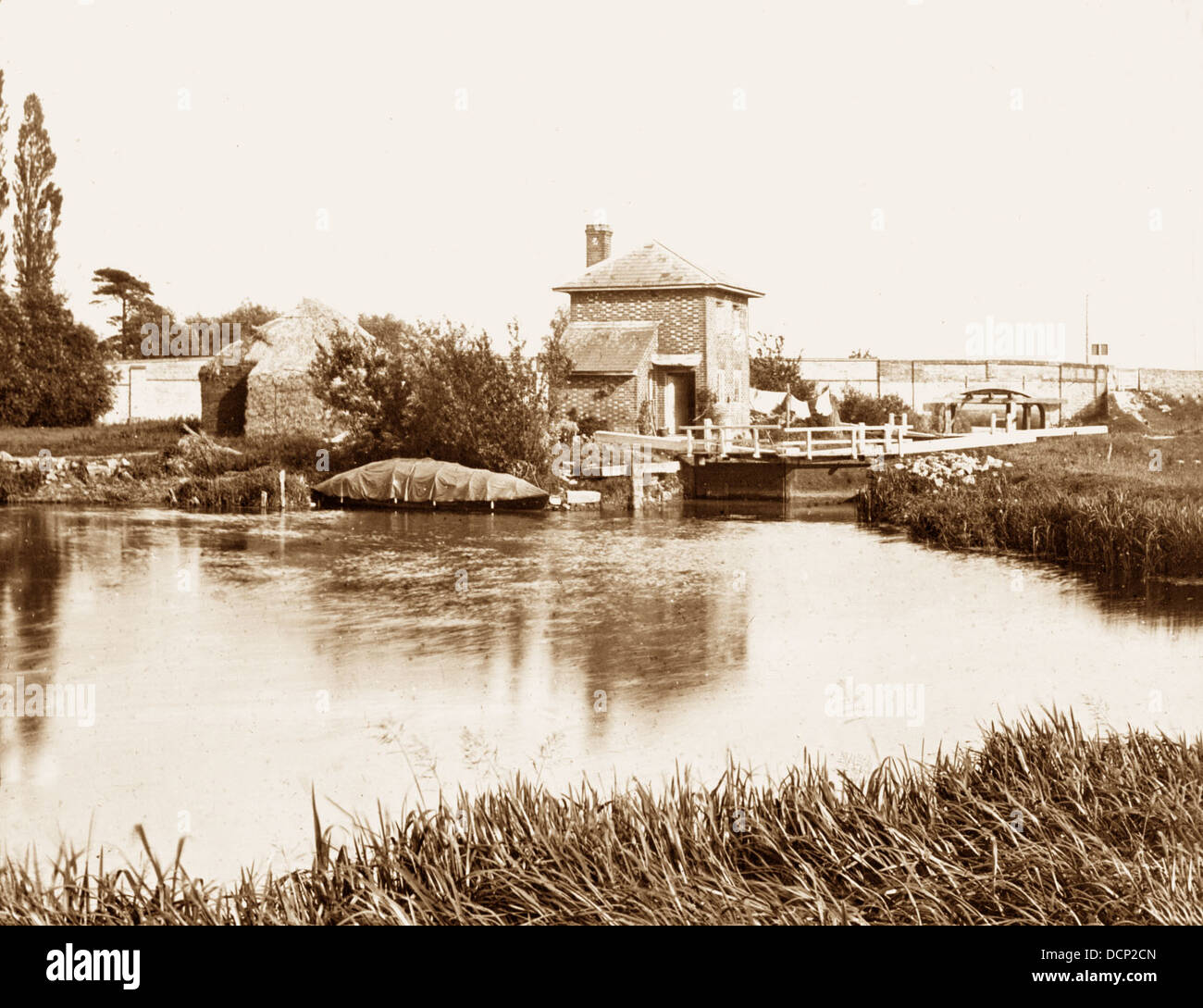 St. John's Lock near Lechlade River Thames Victorian period Stock Photo ...
