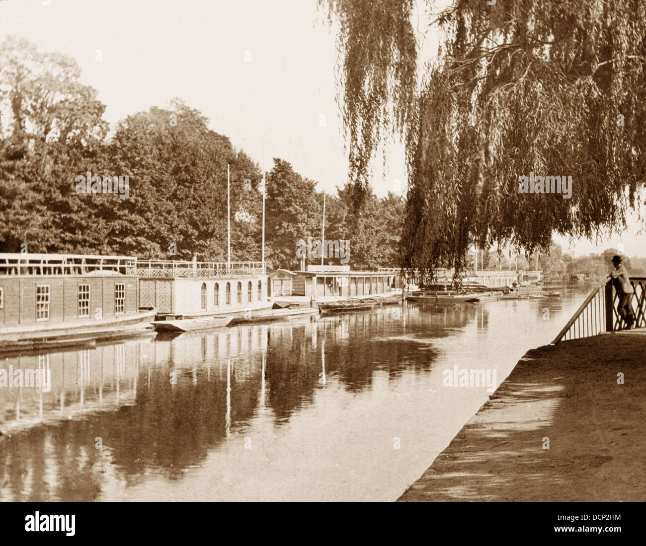 Oxford Christ Church Meadows River Thames Victorian period Stock Photo ...