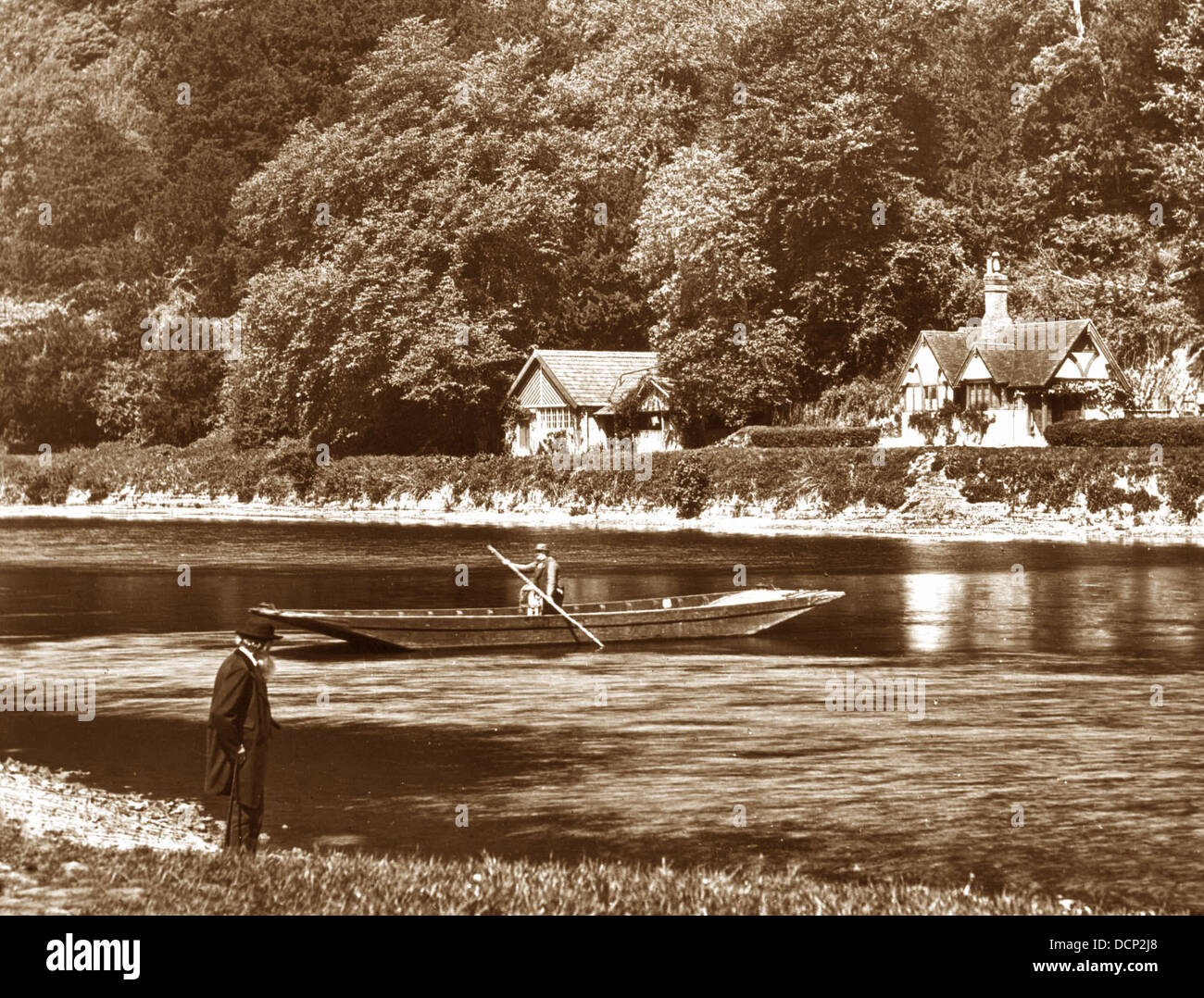 Clivedon Lower Ferry River Thames Victorian period Stock Photo - Alamy