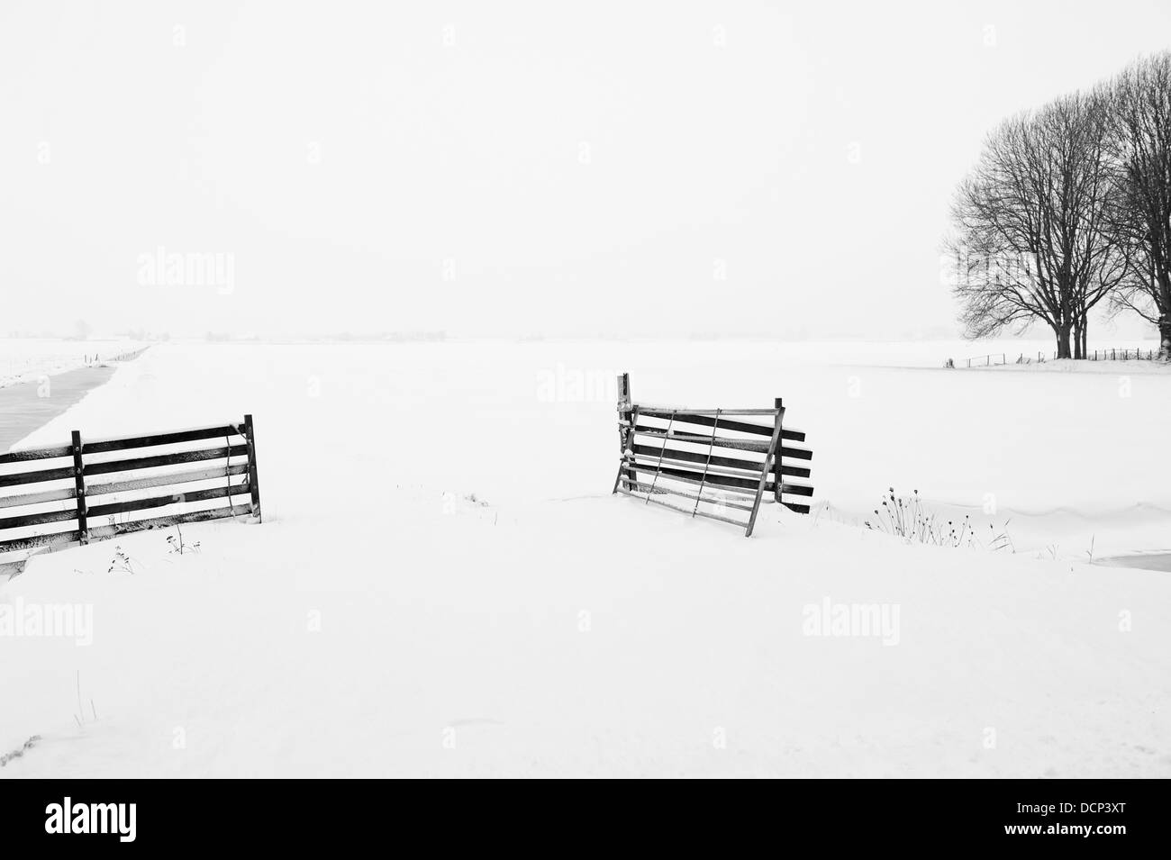 Dutch ice scene Black and White Stock Photos & Images - Alamy