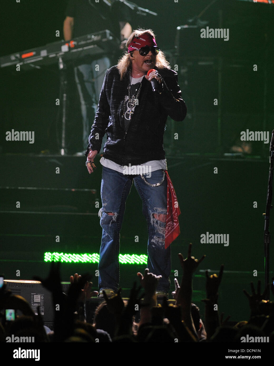 Axl Rose of Guns N' Roses performs at the American Airlines Arena ...