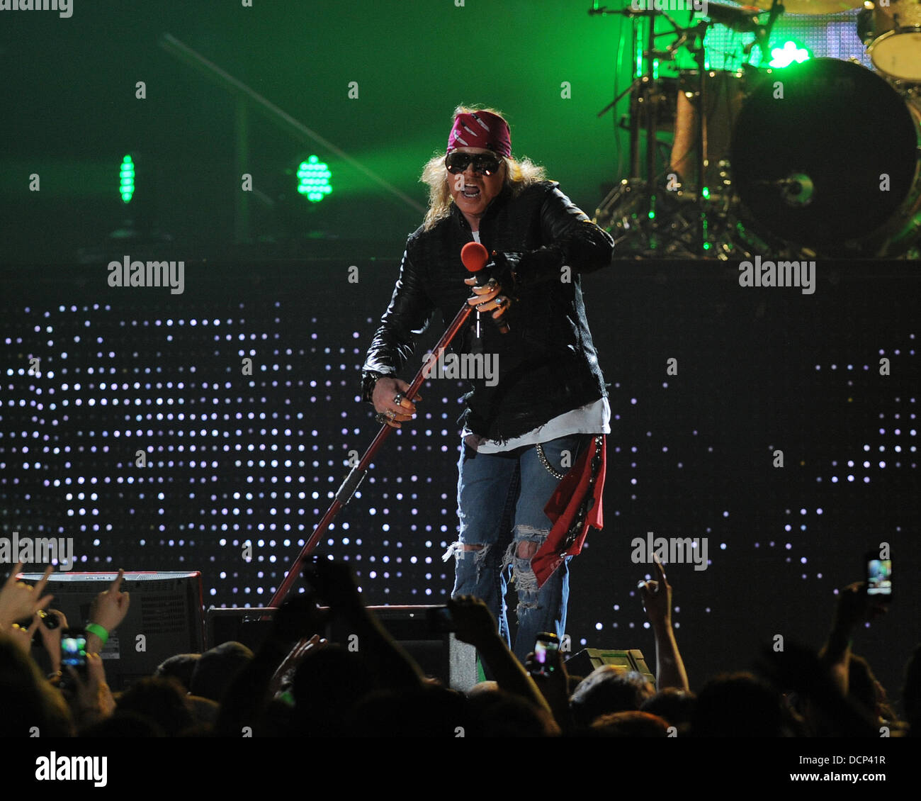 Axl Rose of Guns N' Roses performs at the American Airlines Arena ...