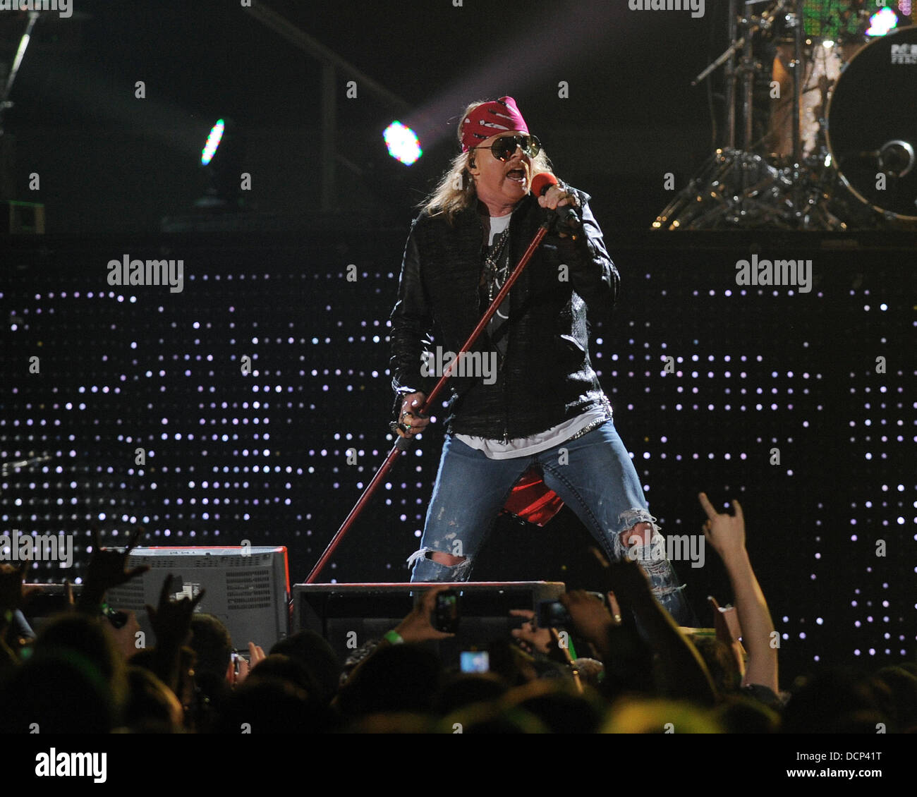 Axl Rose of Guns N' Roses performs at the American Airlines Arena ...