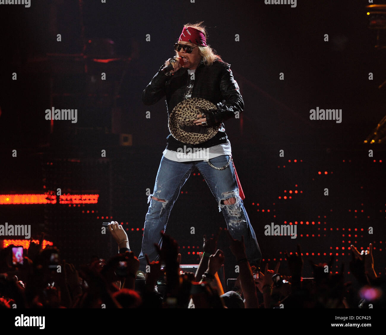 Axl Rose of Guns N' Roses performs at the American Airlines Arena ...