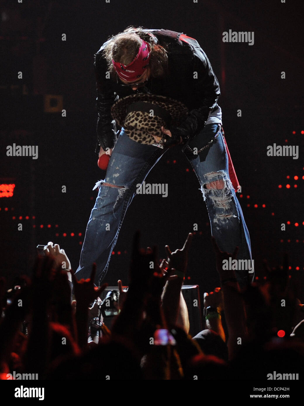 Axl Rose of Guns N' Roses performs at the American Airlines Arena ...
