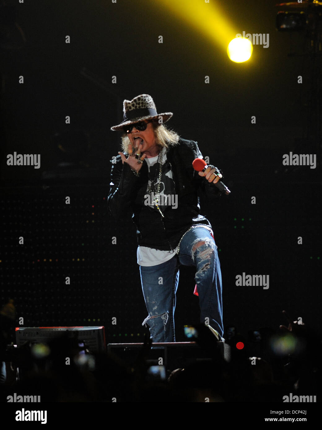 Axl Rose of Guns N' Roses performs at the American Airlines Arena ...