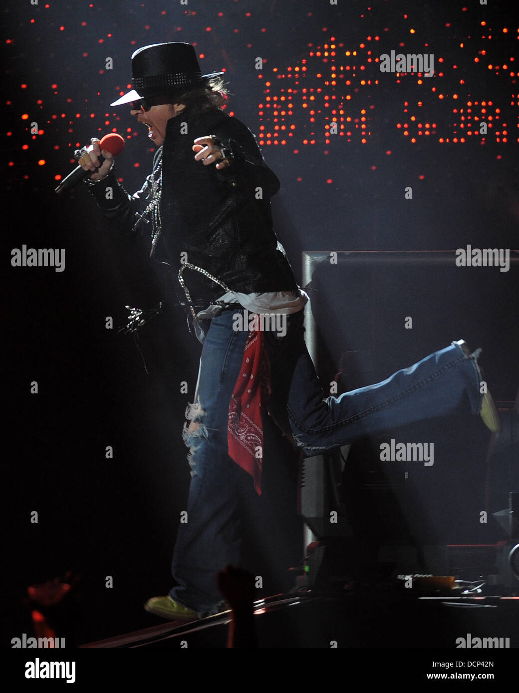 Axl Rose of Guns N' Roses performs at the American Airlines Arena ...