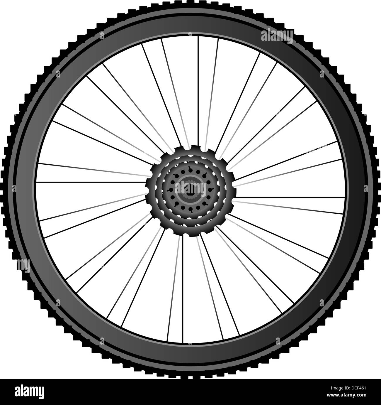 Bike wheel illustration isolated on white background Stock Photo - Alamy