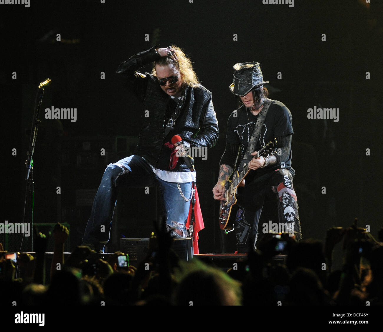 Axl Rose of Guns N' Roses performs at the American Airlines Arena ...