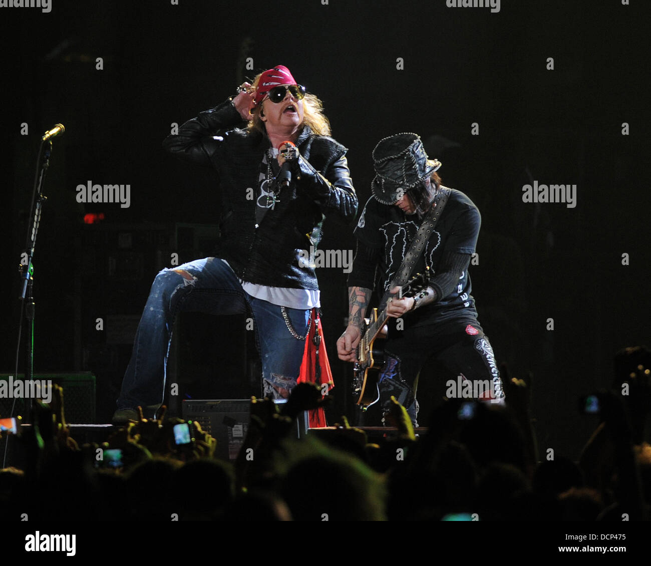 Axl Rose of Guns N' Roses performs at the American Airlines Arena ...