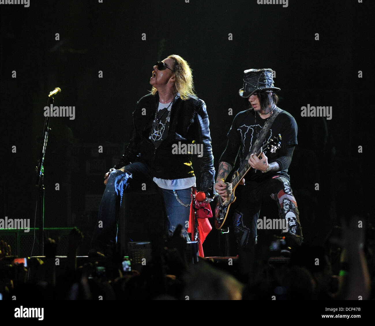 Axl Rose of Guns N' Roses performs at the American Airlines Arena ...