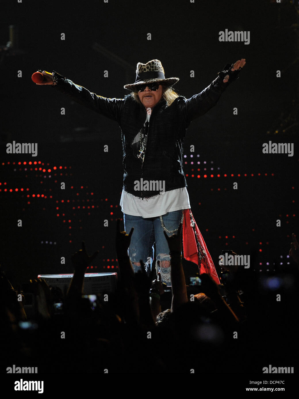 Axl Rose of Guns N' Roses performs at the American Airlines Arena ...
