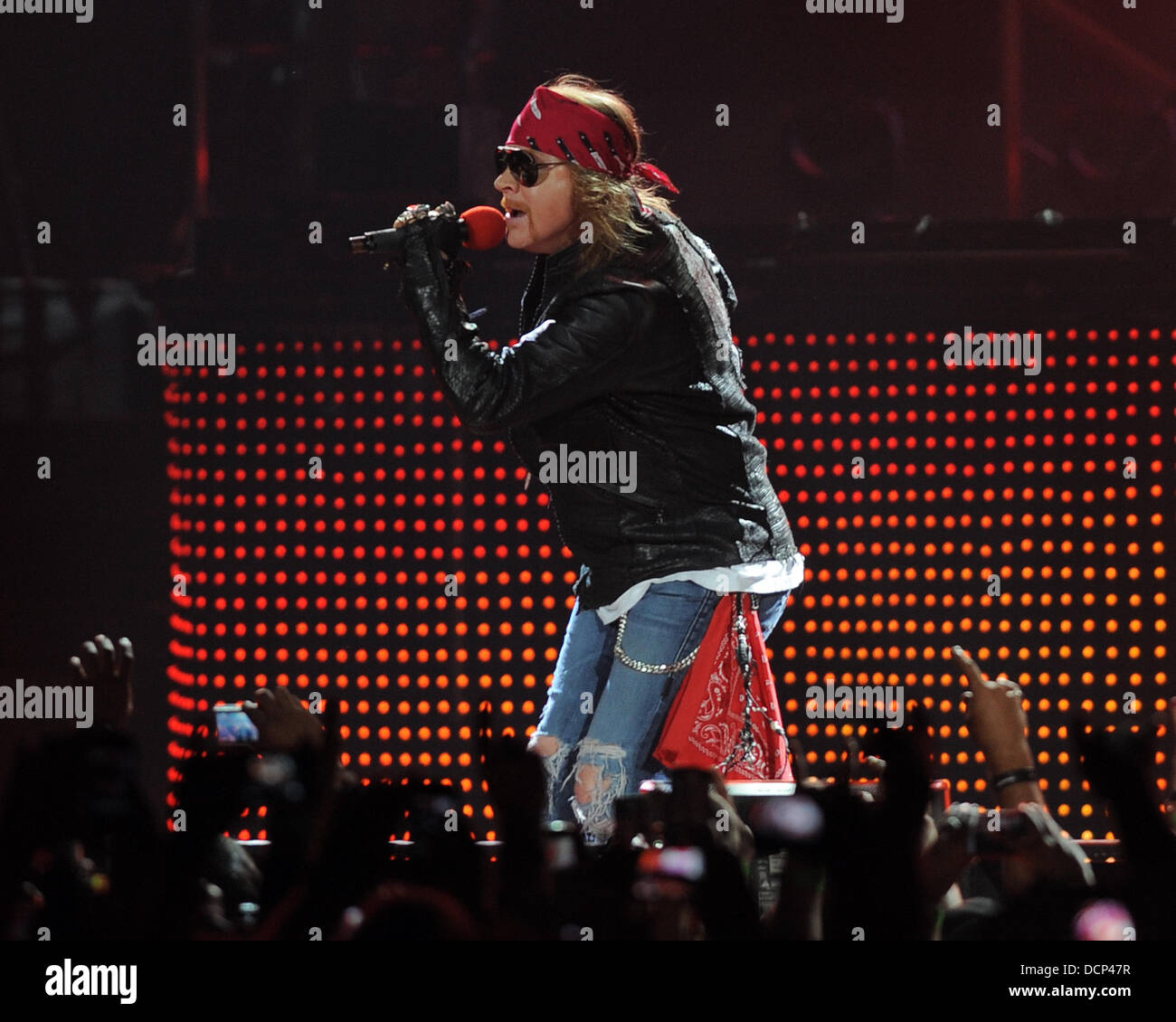 Axl Rose of Guns N' Roses performs at the American Airlines Arena ...