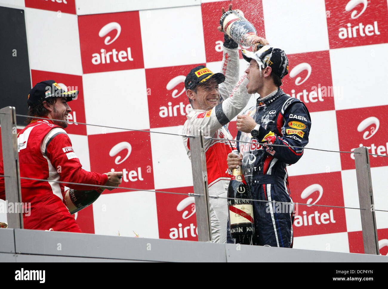 Jenson Button and Sebastian Vettel Formula 1 Grand Prix New Delhi ...