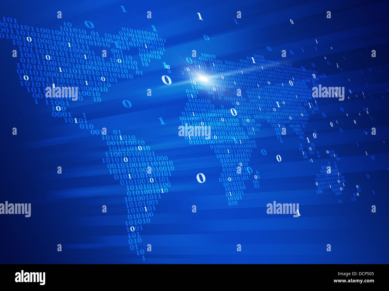 abstract concept digital world map made of binary code Stock Photo - Alamy