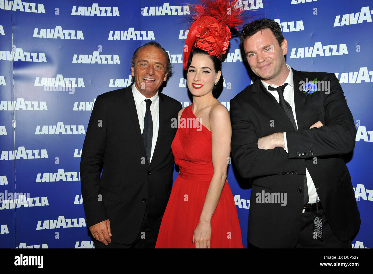 Dita Von Teese John Valmorbida and Julian Gerner Lavazza Derby day 2011 ...