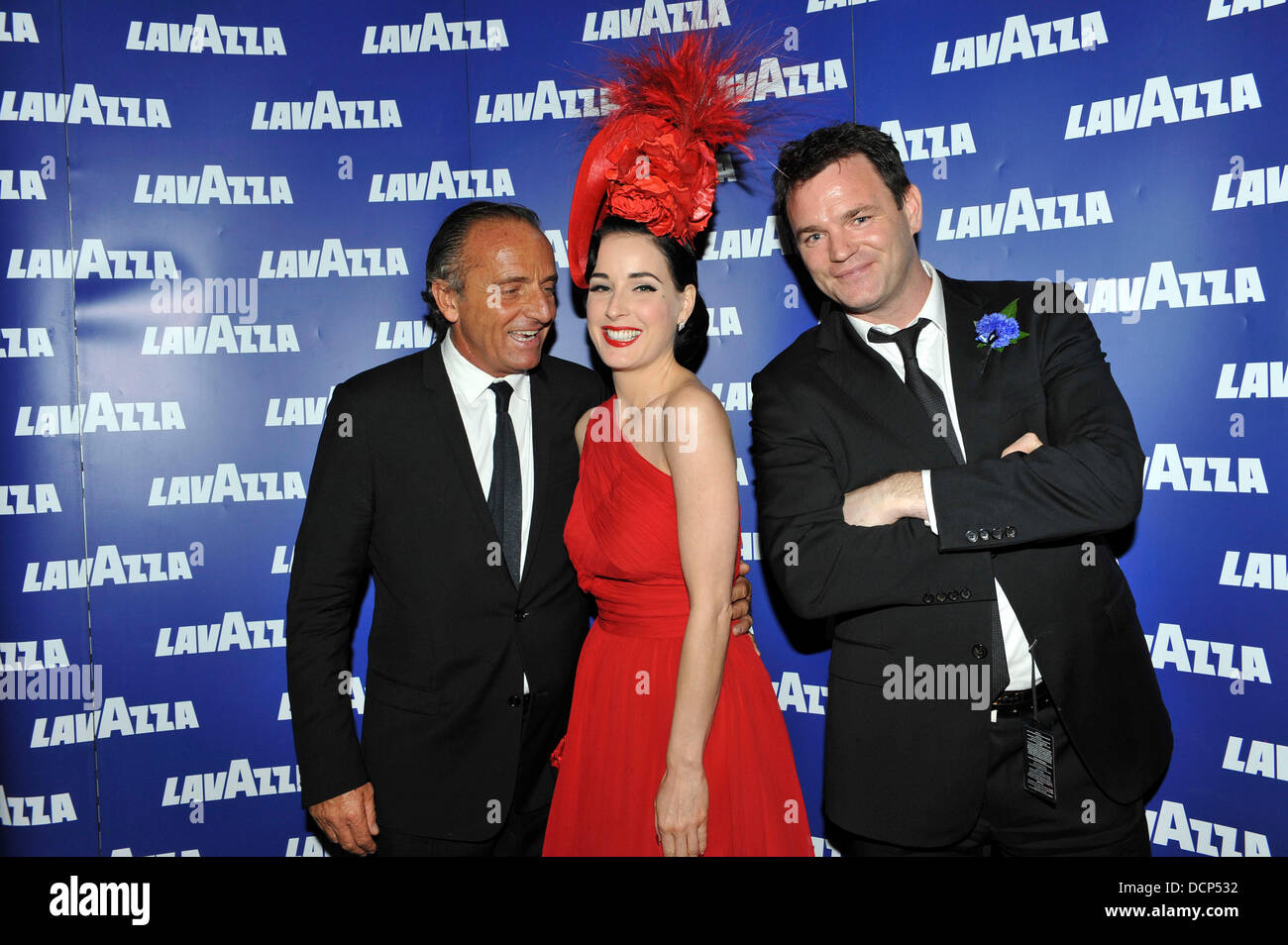 Dita Von Teese John Valmorbida and Julian Gerner Lavazza Derby day 2011 ...