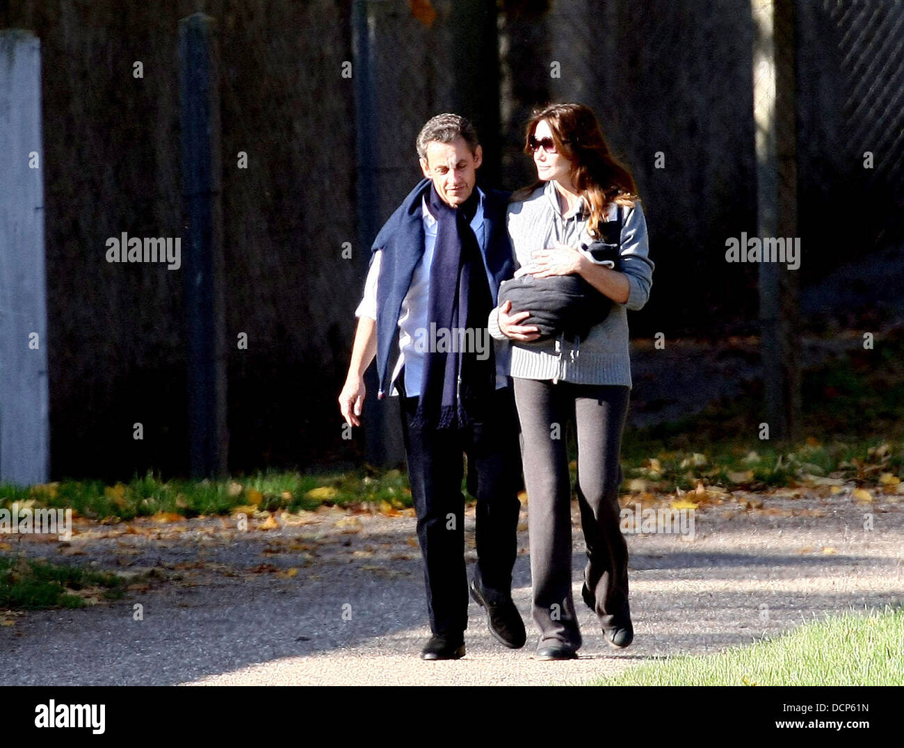 French President Nicolas Sarkozy and wife Carla Bruni-Sarkozy taking a ...