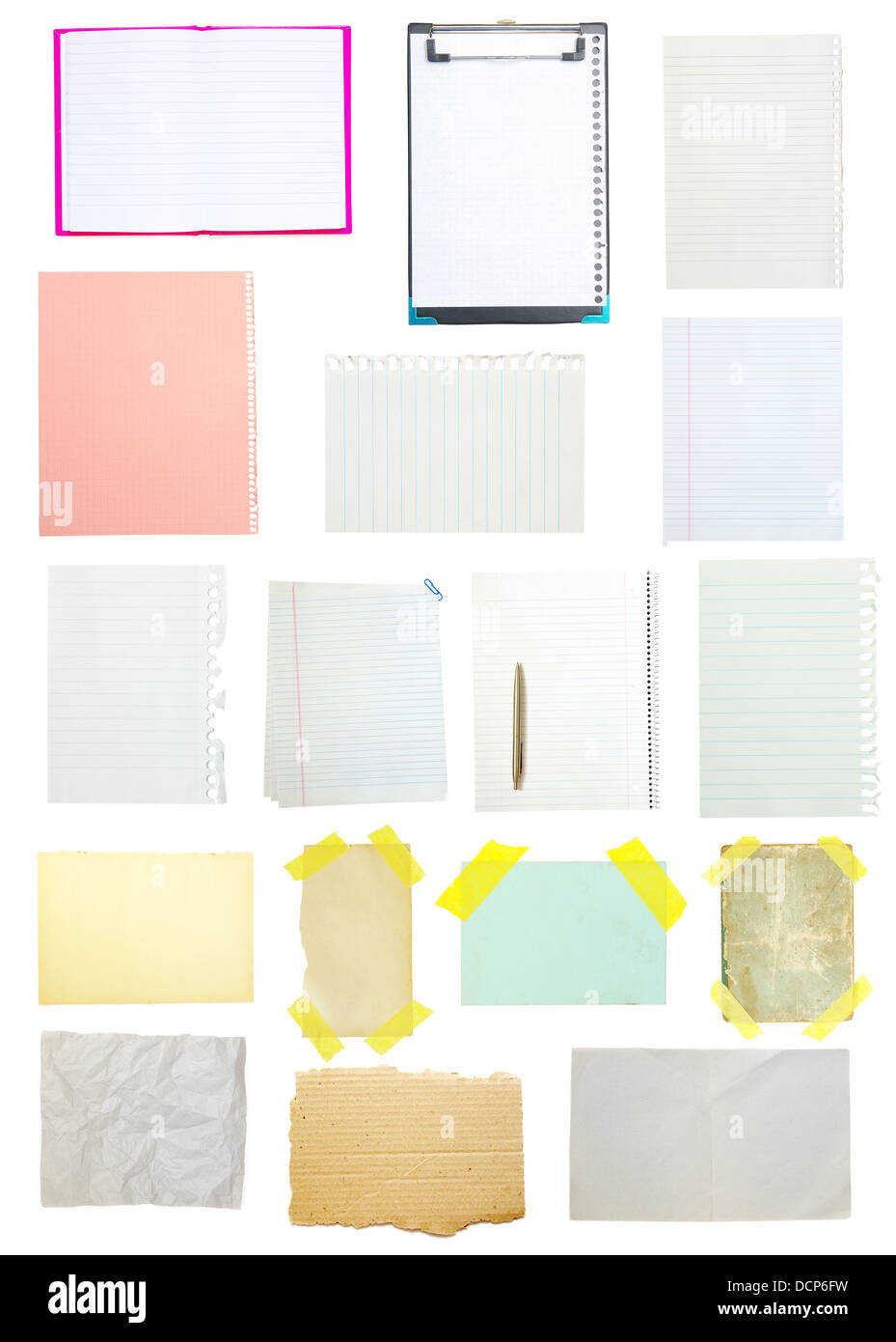 collection of old note paper Stock Photo - Alamy