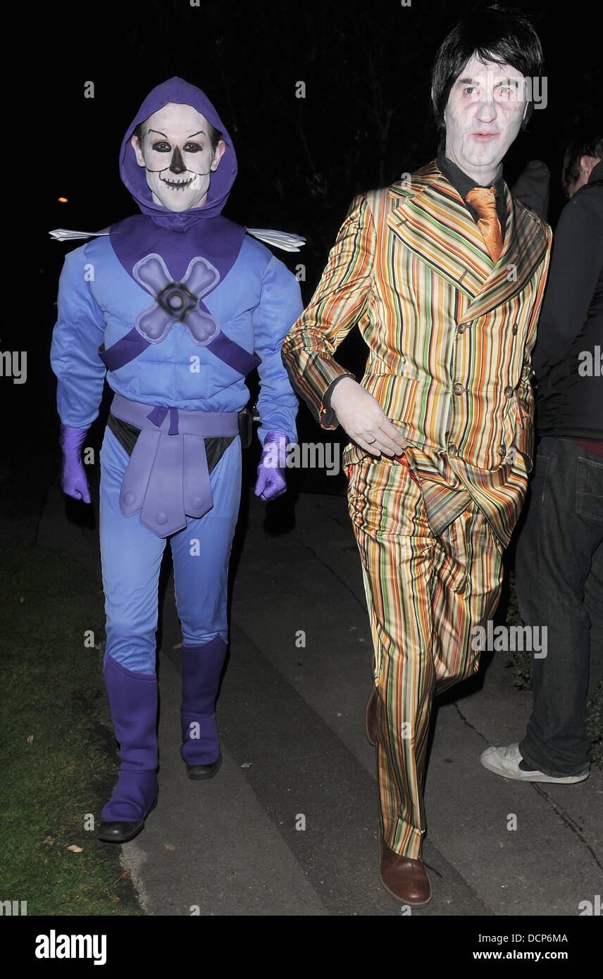 Guests outside the home of Jonathan Ross, enjoying his annual Halloween ...