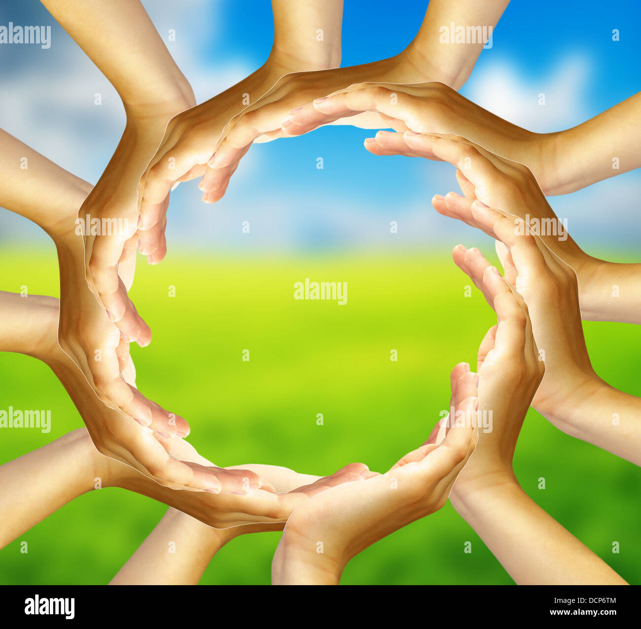 ring of hands Stock Photo - Alamy