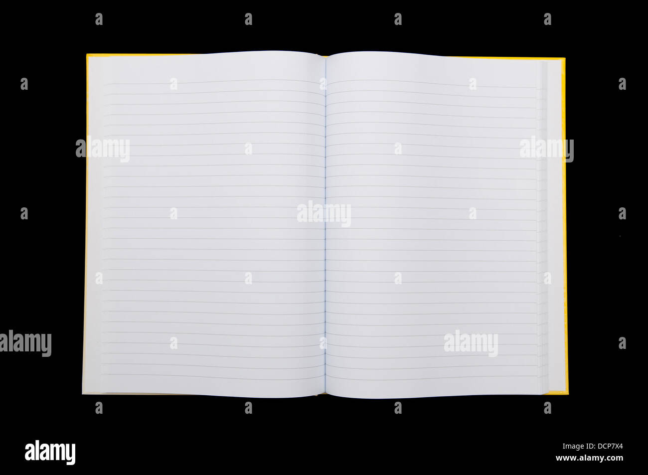 Blank notepad on black background Stock Photo - Alamy