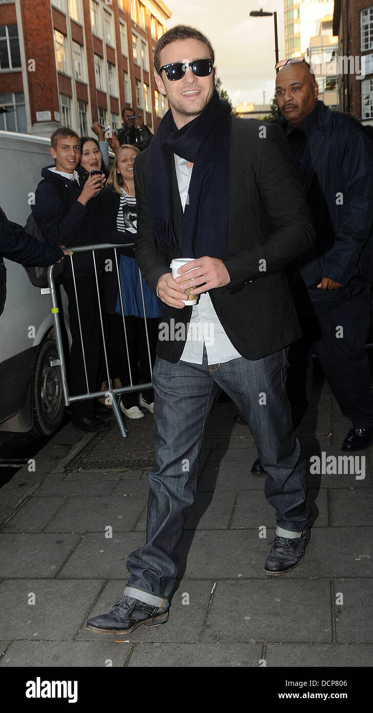 Justin Timberlake outside the BBC Radio 1 studios London, England - 01. ...