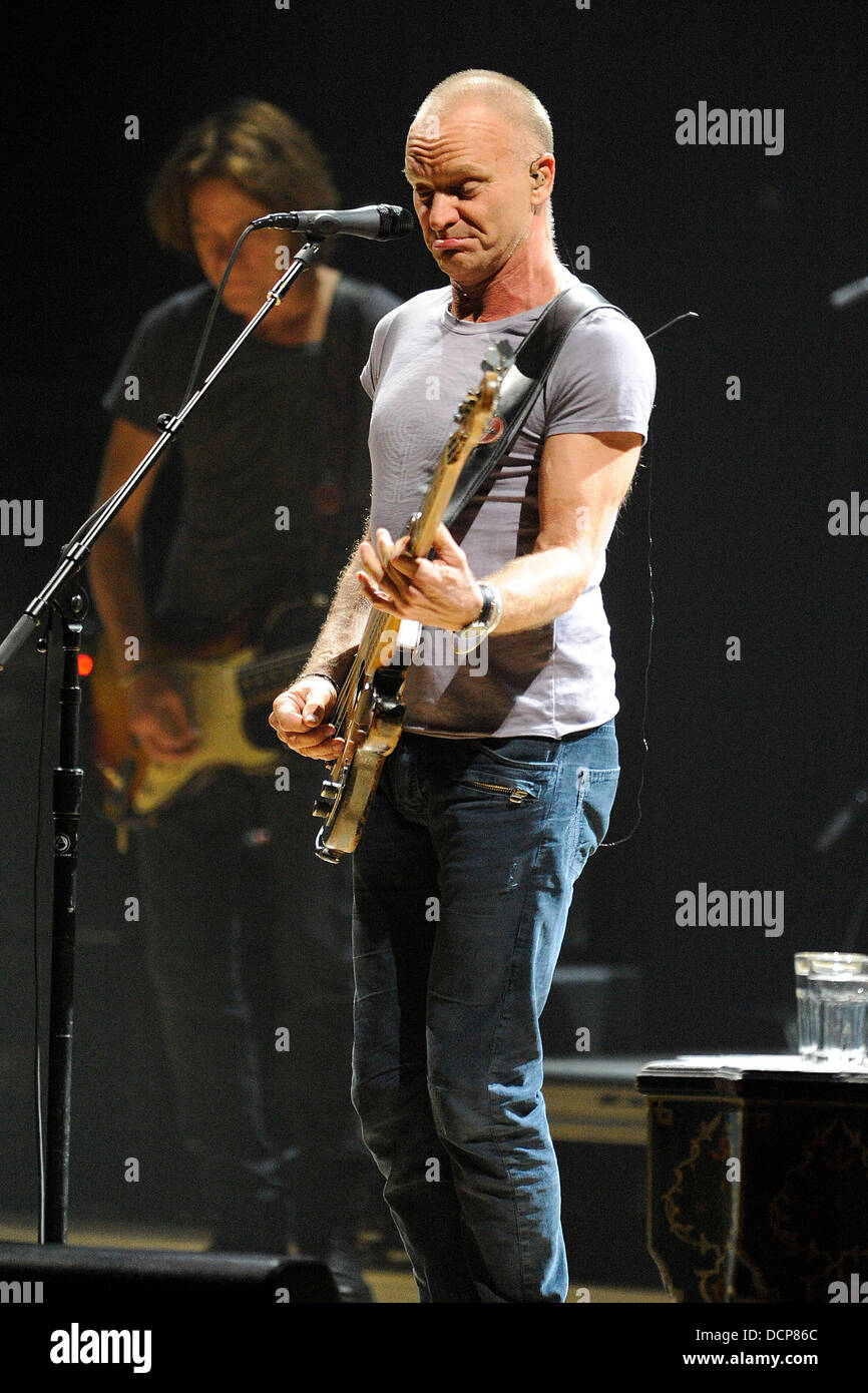 Sting performs on stage at Massey Hall during his 'Back To Bass Tour ...