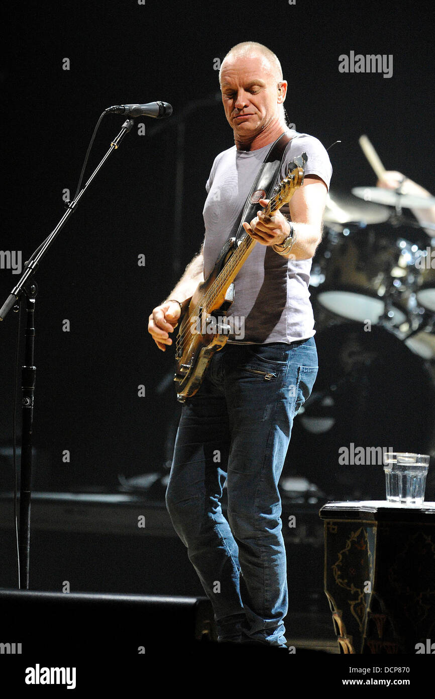 Sting performs on stage at Massey Hall during his 'Back To Bass Tour ...