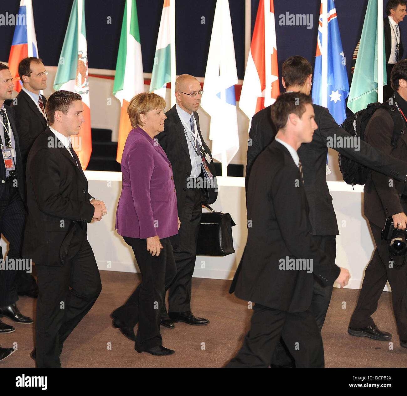 German Chancellor Angela Merkel arriving for a meeting at the G20 ...
