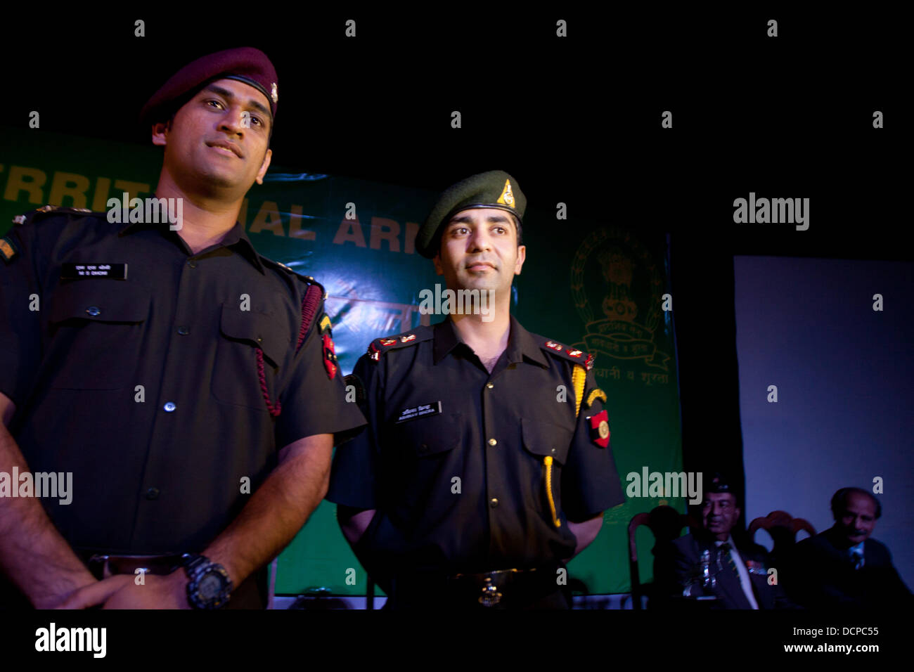 Indian cricket captain Mahendra Singh Dhoni and shooter Abhinav Bindra ...