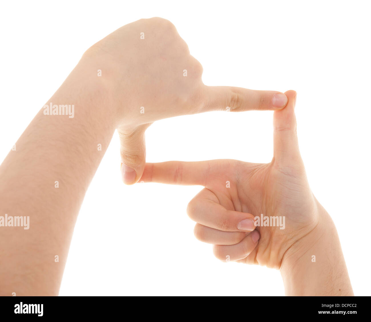 hands framing comosition. Isolated on white Stock Photo - Alamy