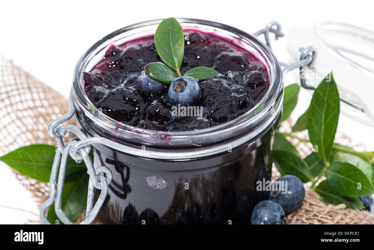 Blueberry Jam isolated on white background Stock Photo - Alamy