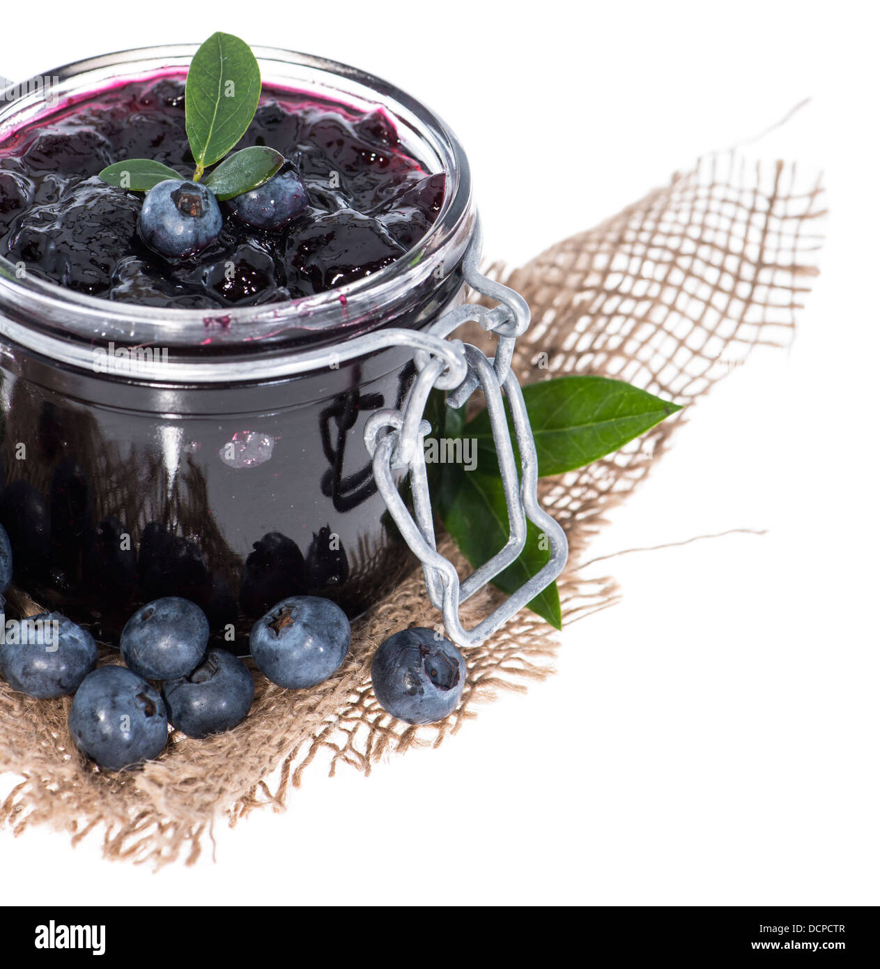 Blueberry Jam isolated on white background Stock Photo - Alamy