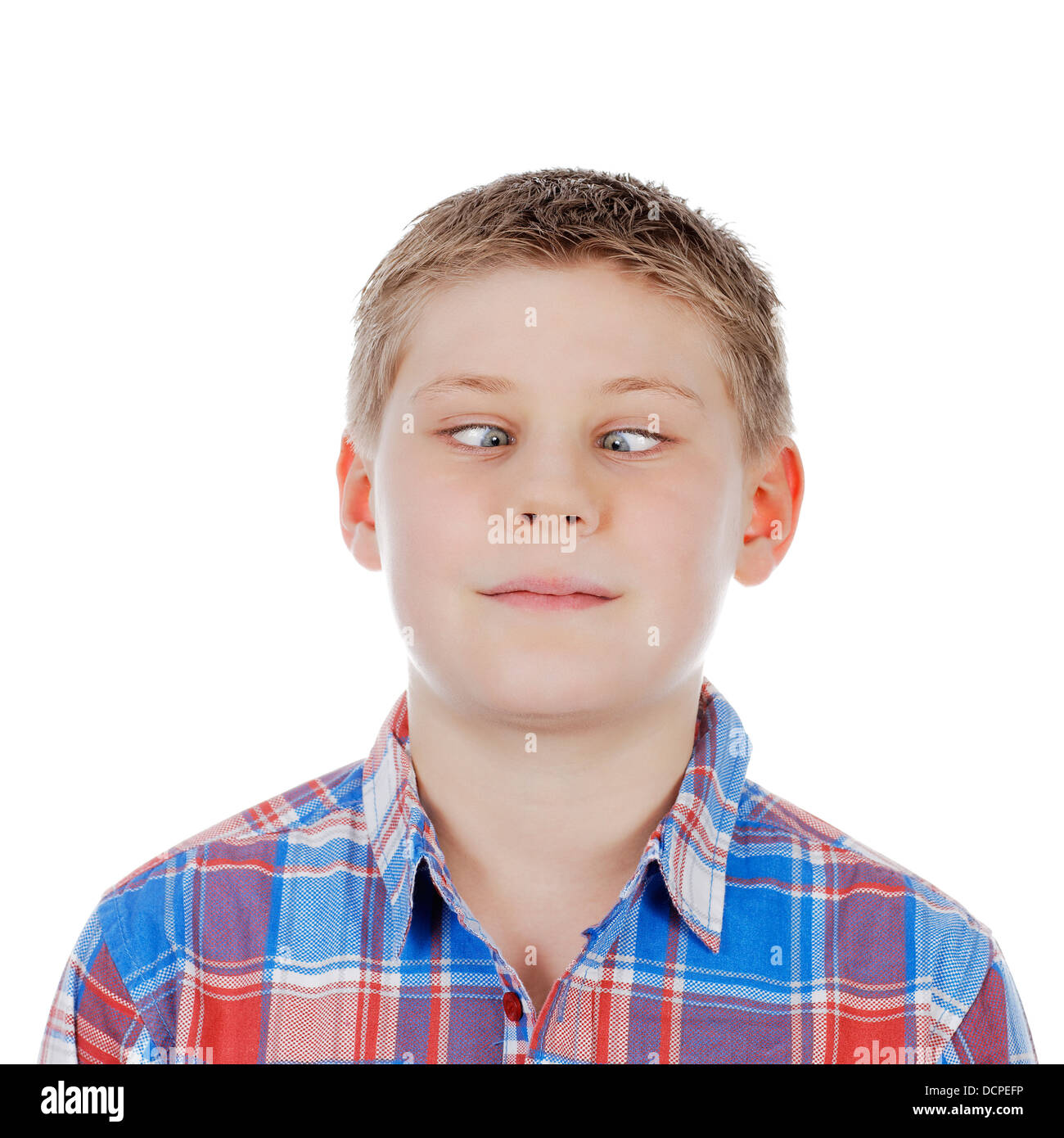 cross-eyed young boy Stock Photo - Alamy