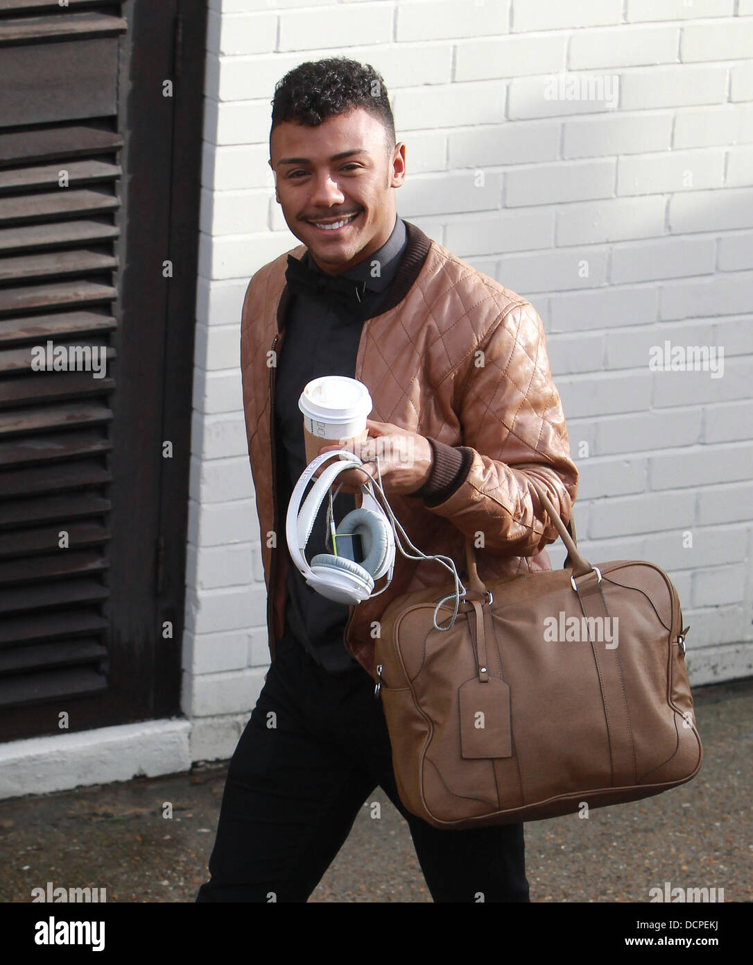 X Factor finalist Marcus Collins arriving at rehearsals London, England ...