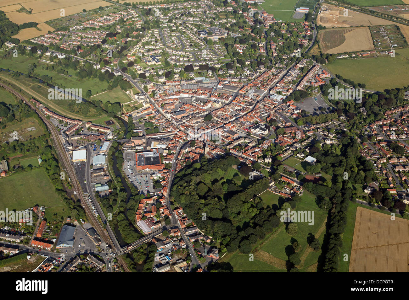 aerial view of Malton in North Yorkshire Stock Photo - Alamy