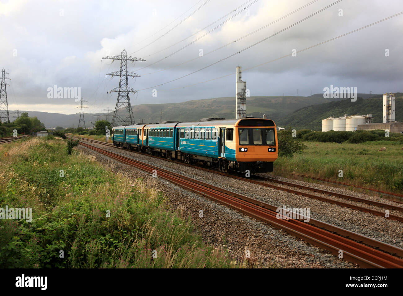Arriva Trains Wales locomotive on Swansea London mainline near BOC ...