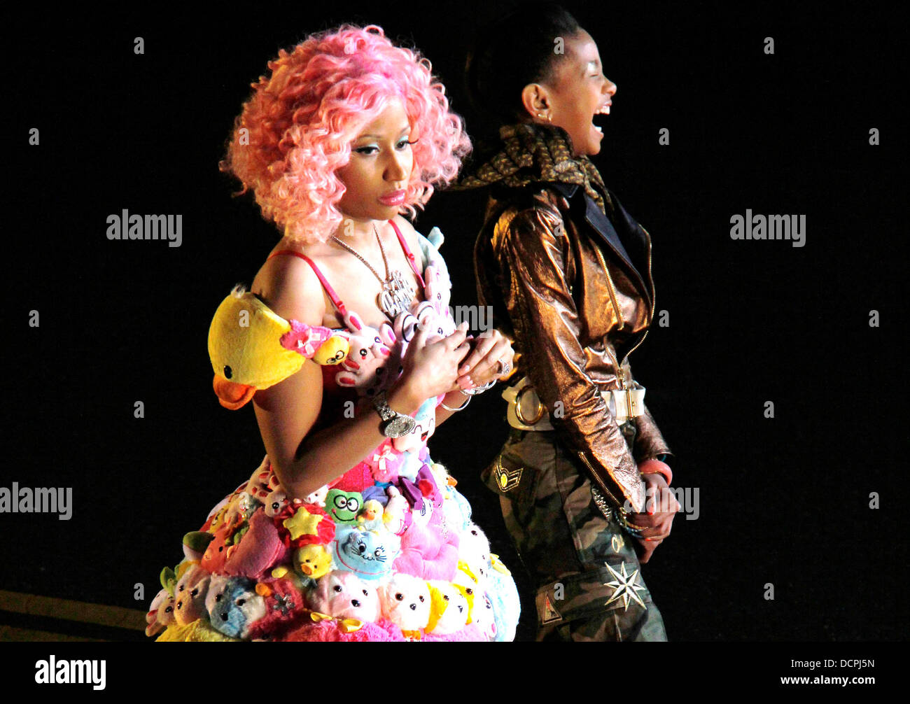 Nicki Minaj and Willow Smith The set for the music video of 'Fireball ...