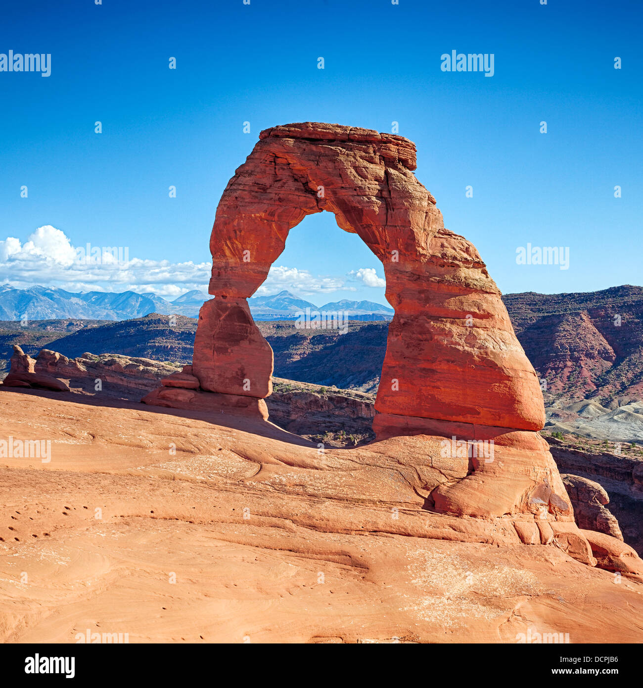 Sunset light at Delicate Arch Stock Photo - Alamy
