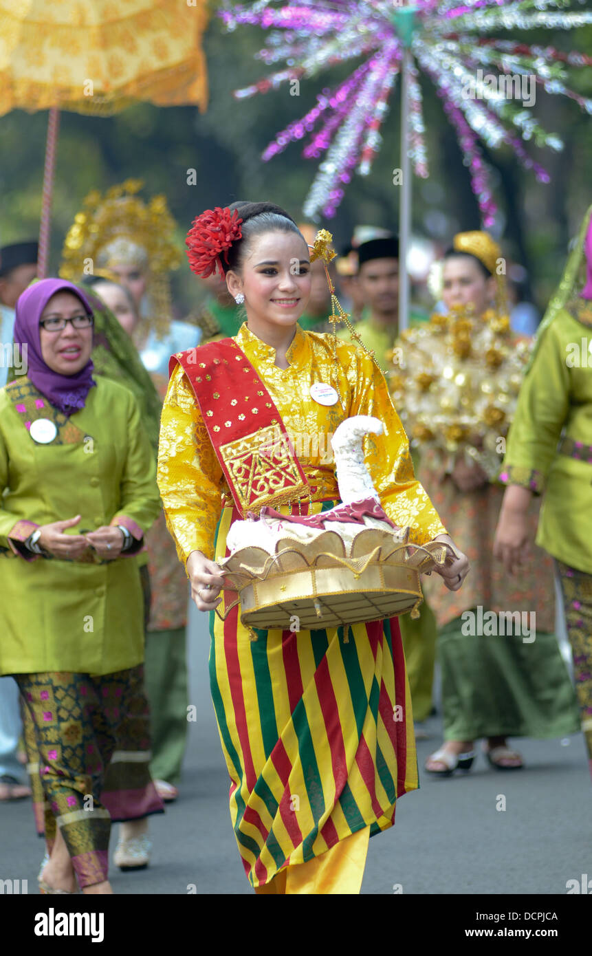 Culture Carnival parade in Jakarta celebrated Indonesia independent day ...