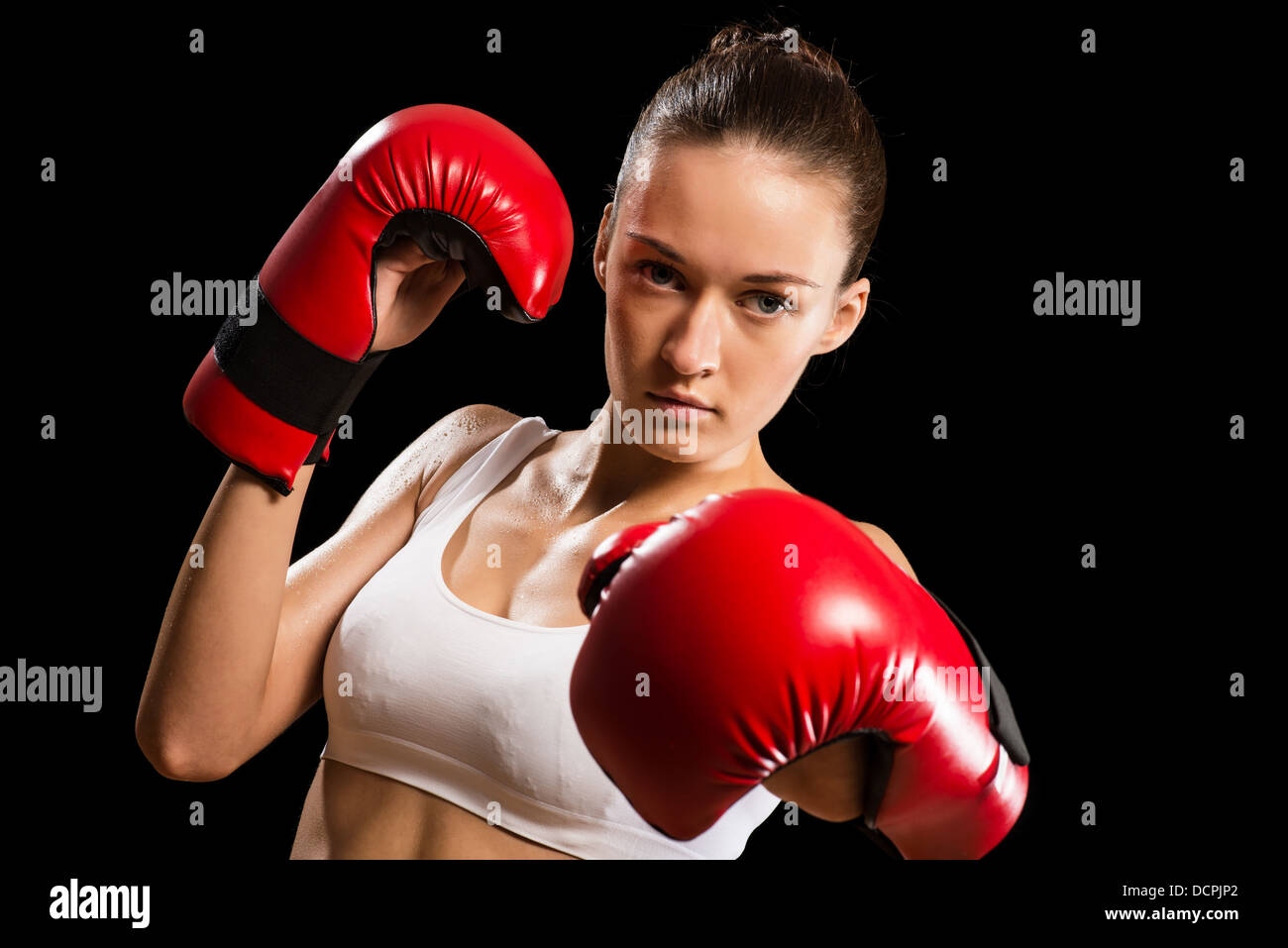 portrait of a woman boxer Stock Photo - Alamy
