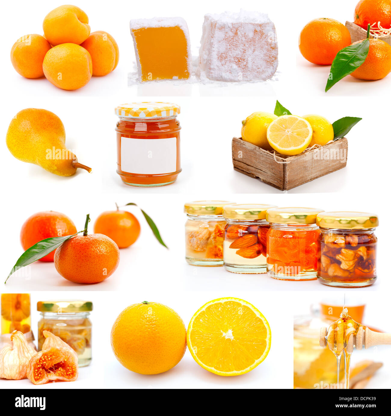 set of fresh fruit with jam Stock Photo - Alamy